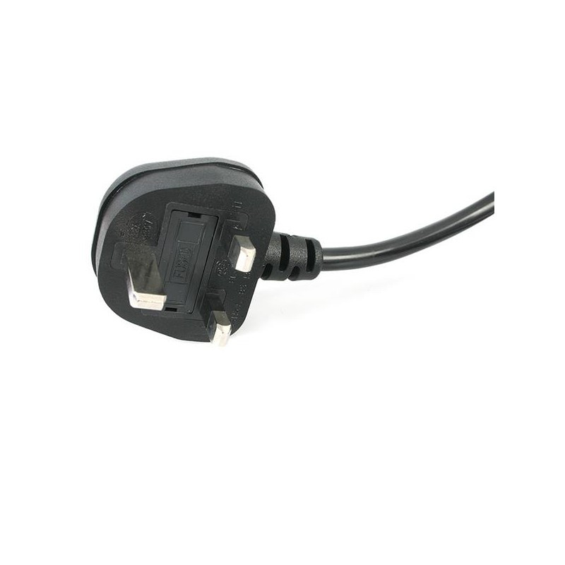 StarTech.com 1m Laptop Power Cord 2 Slot for UK - BS-1363 to C7 Power ...
