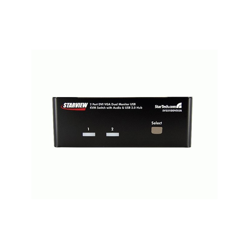 StarTech.com 2 Port DVI VGA Dual Monitor KVM Switch USB with Audio ...