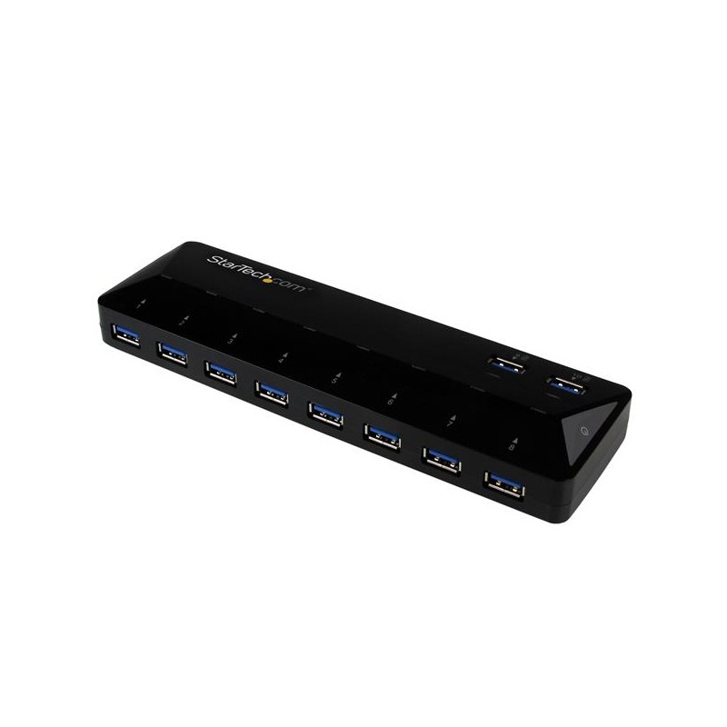 StarTech.com 10-Port USB 3.0 Hub with Charge and Sync Ports - 2 x 1.5A ...