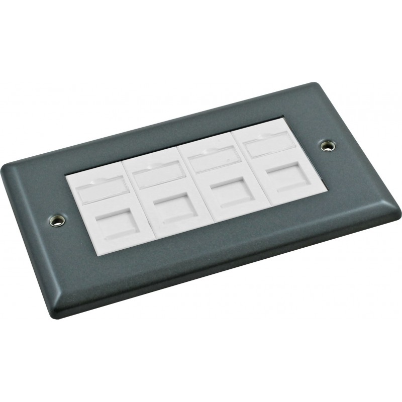 Cat6 UTP RJ45 Loaded Metal Faceplates | Cat6 Modules