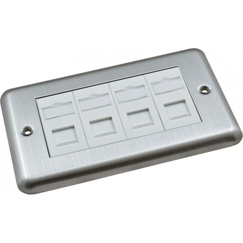 Cat6 UTP RJ45 Loaded Metal Faceplates | Cat6 Modules