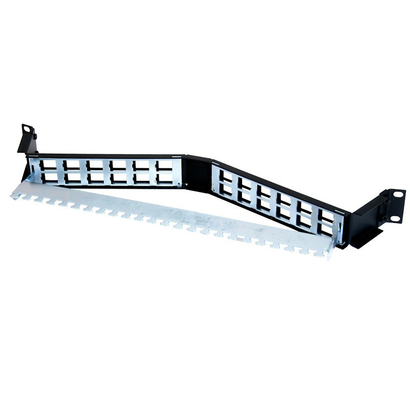 24 Way Unloaded Angled Keystone Patch Panel | Cat6a Patch Panels ...