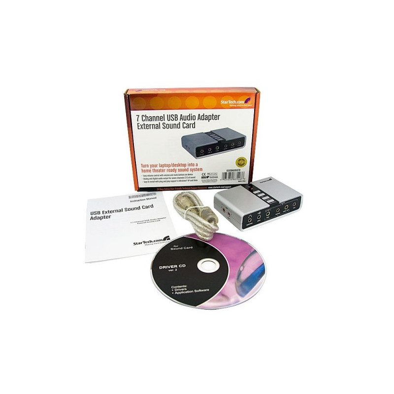 StarTech.com 7.1 USB Audio Adapter External Sound Card with SPDIF ...